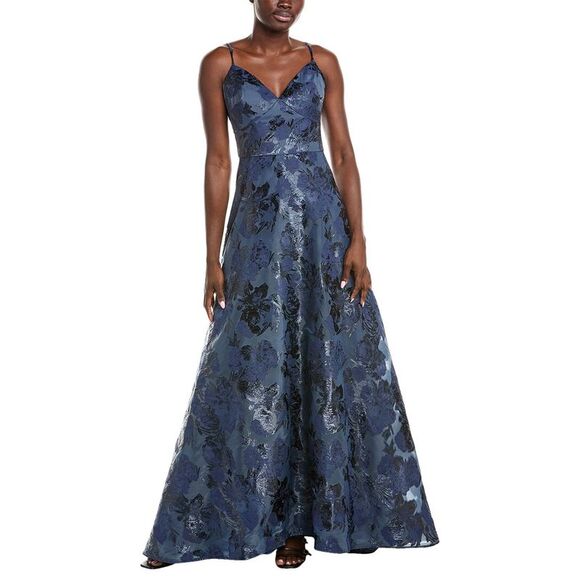 Rene Ruiz | Dresses | Rene Ruiz Womens Jacquard Gown Blue | Poshmark